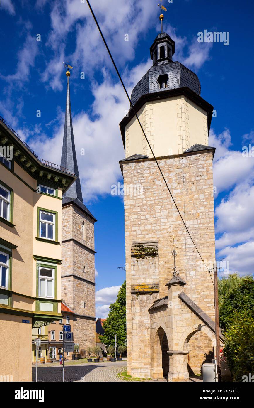 Stadtansicht Riedtor und Jacobsturm. Arnstadt Thüringen Deutschland ...