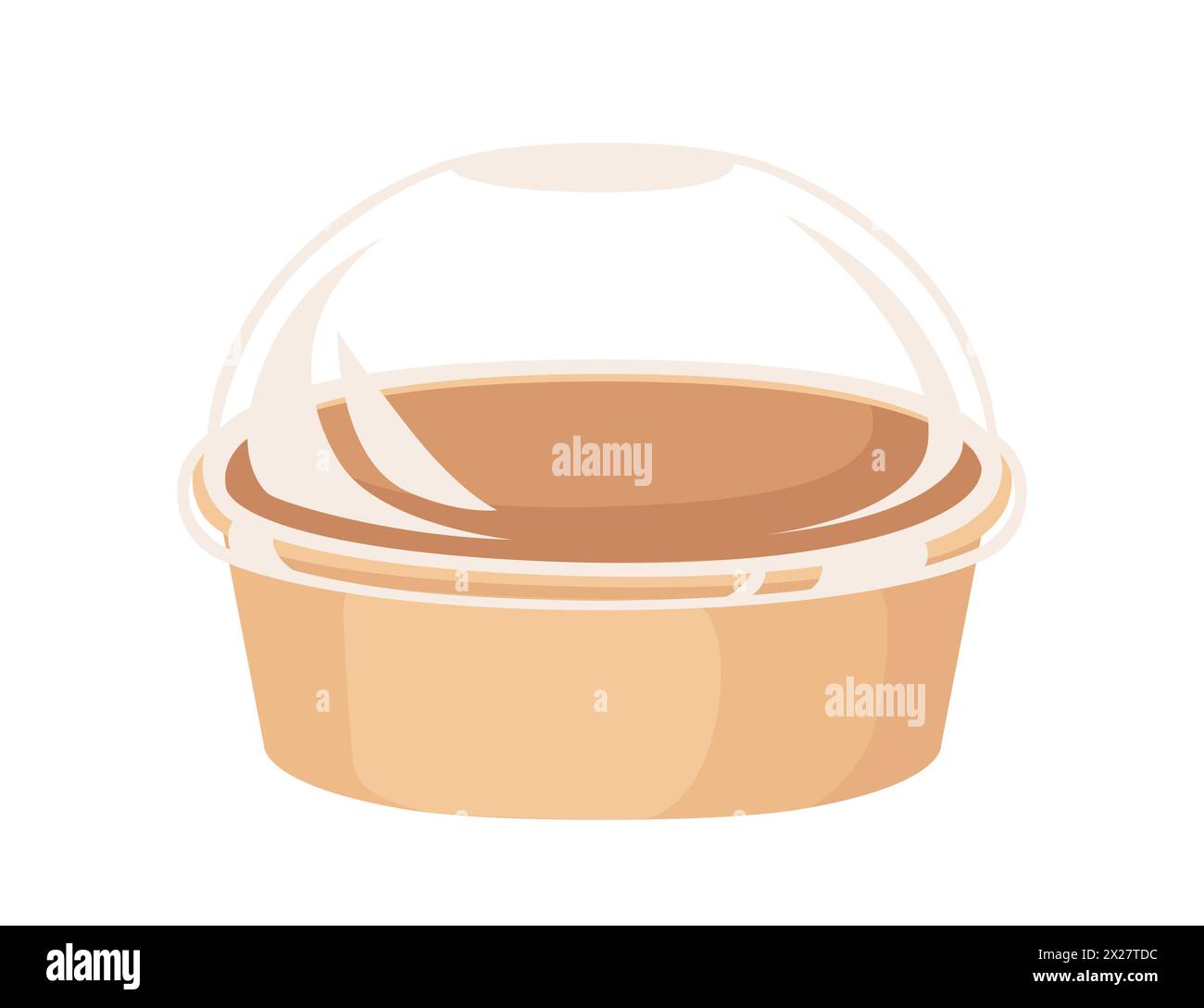 Paper or cardboard packaging bowl with lid for fast food takeaway meal ...