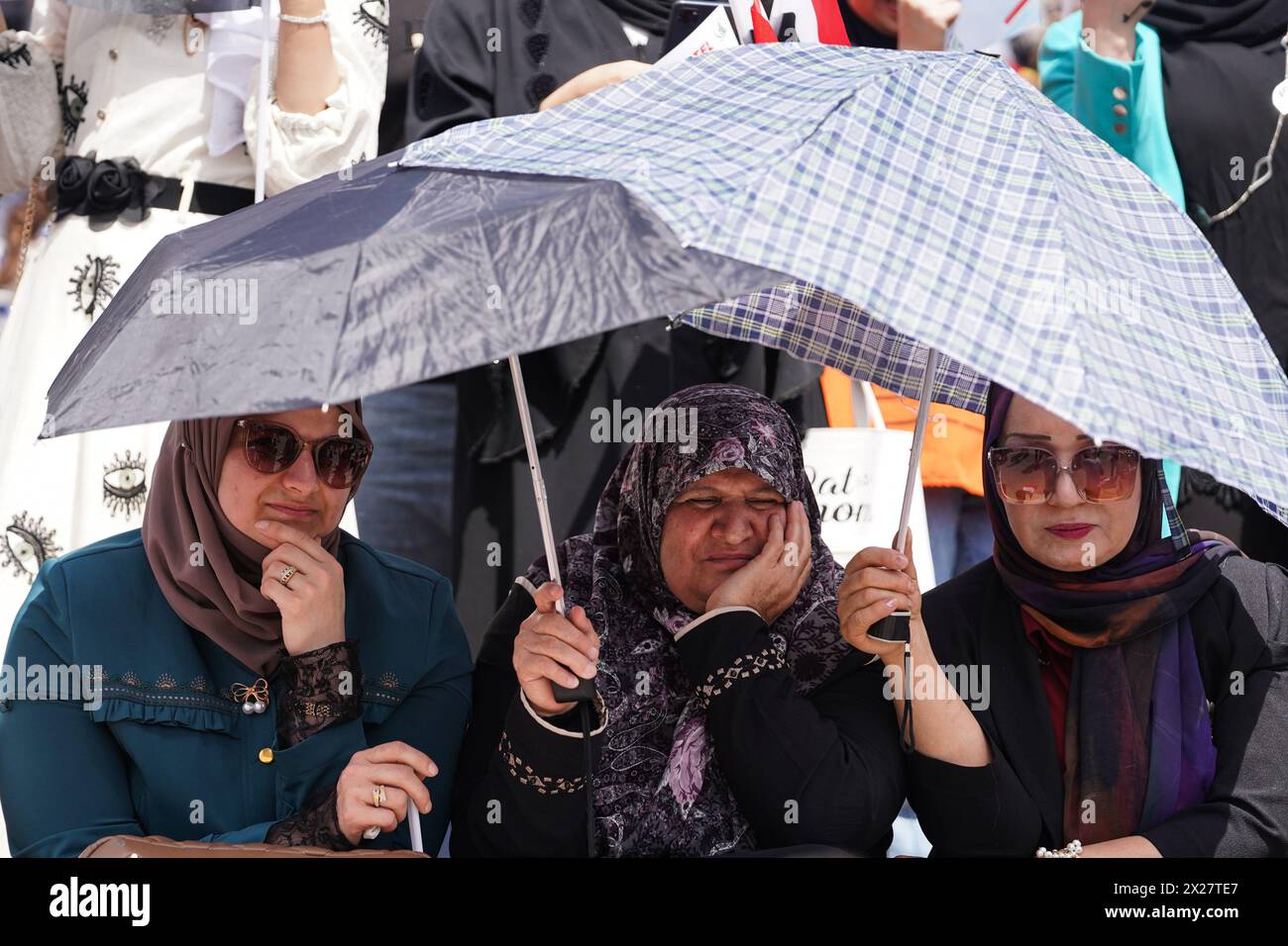 Mosul, Iraq. 20th Apr, 2024. Iraqi women cover themselves with ...