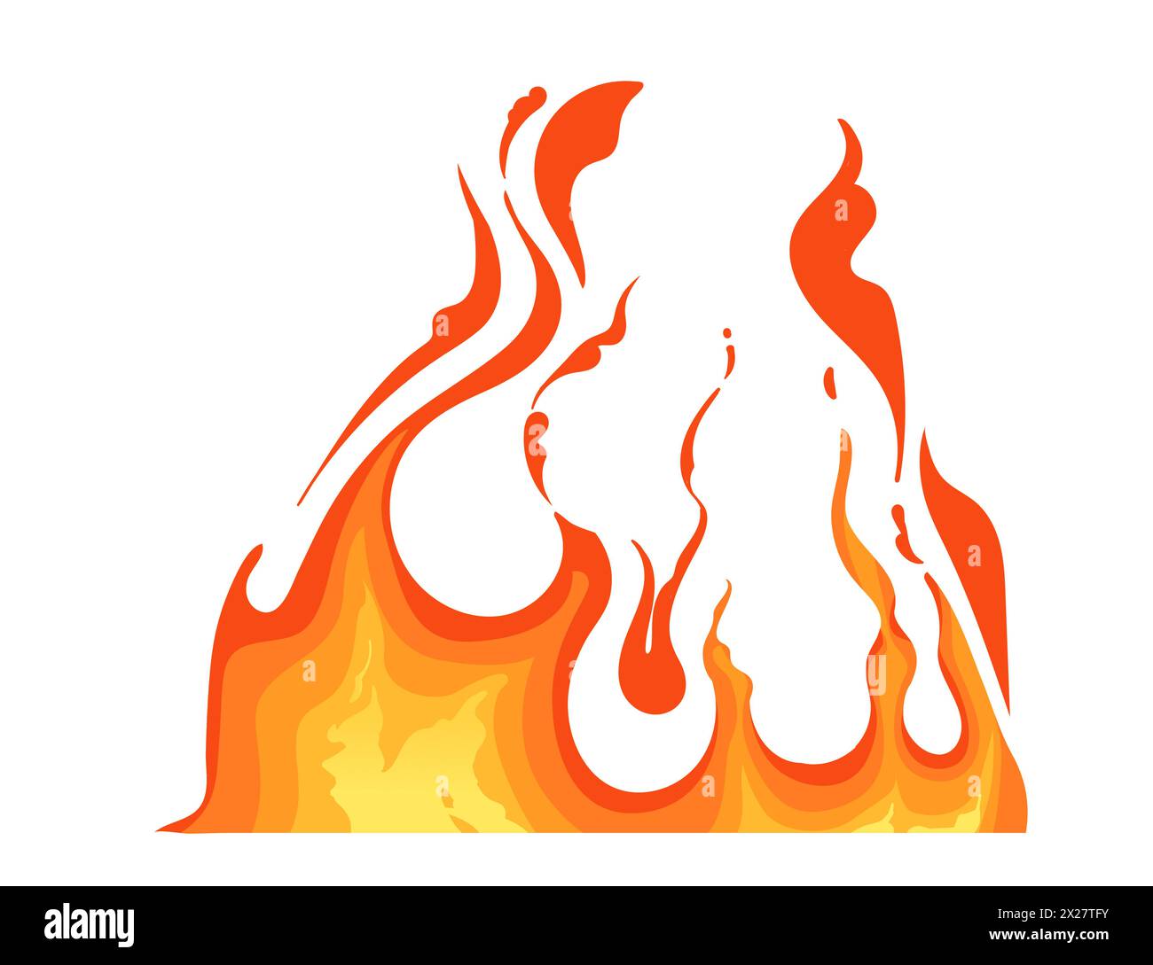 Burning fire effect for campfire or magic vector illustration isolated ...