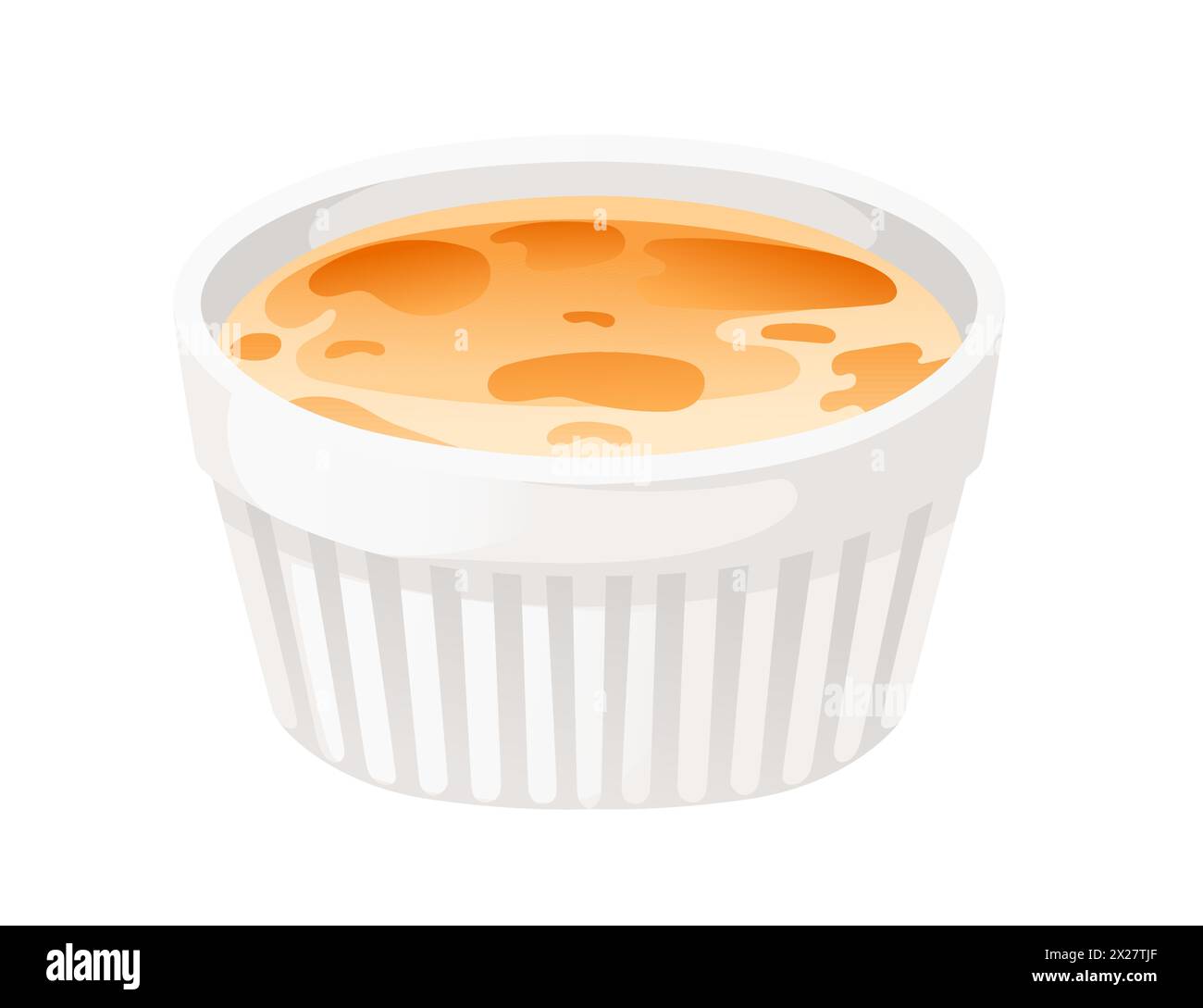 Tasty lunch Creme Brulee delicious dish vector illustration isolated on ...