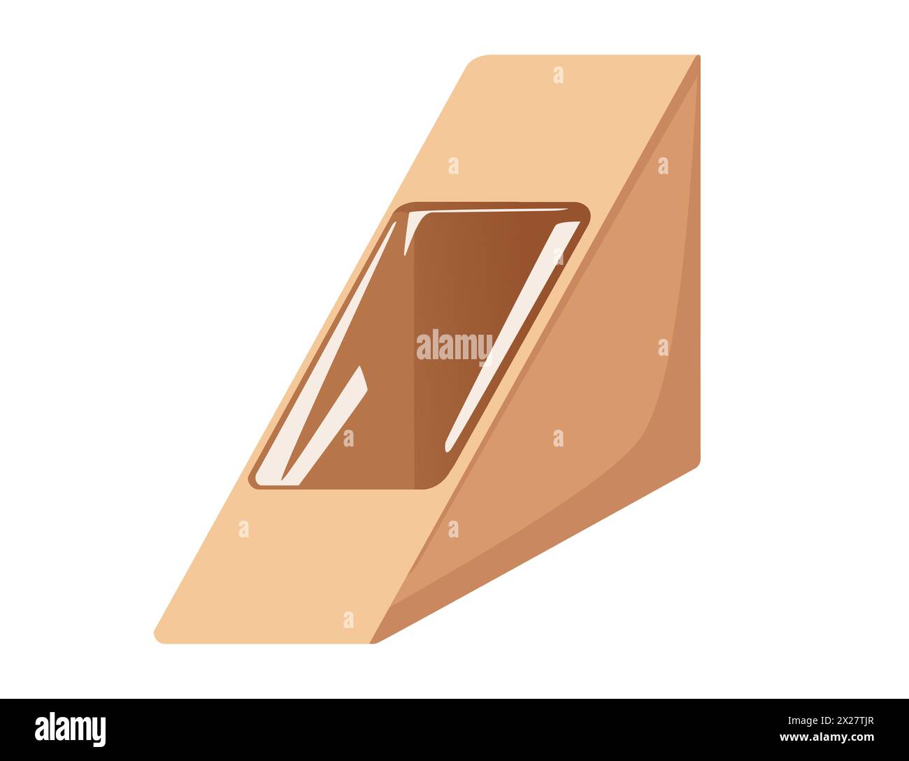 Brown paper packaging triangle shaped box with transparent window for ...