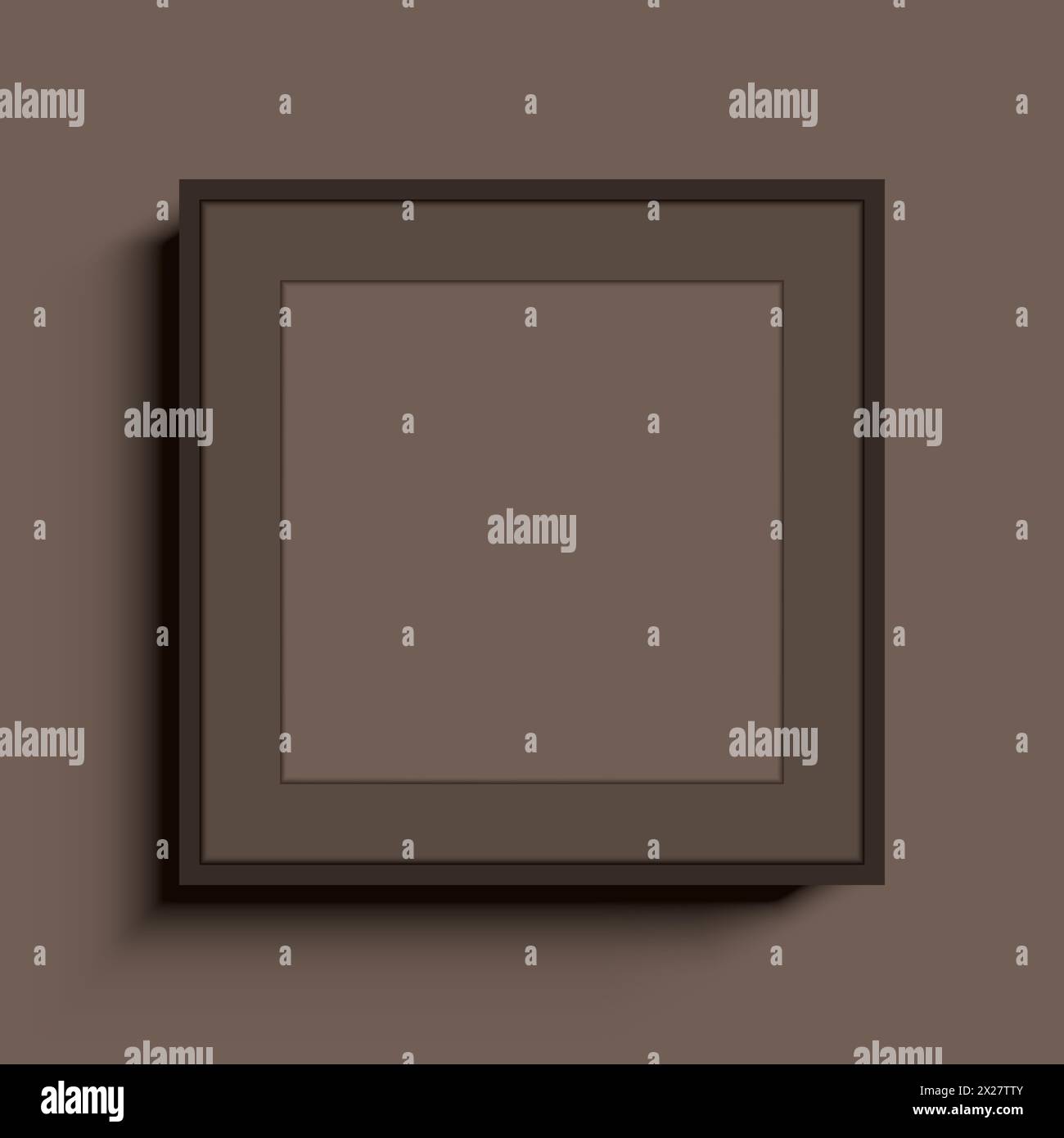 Blank beige frame hanging on a wall. Poster gallery vector mockup for ...