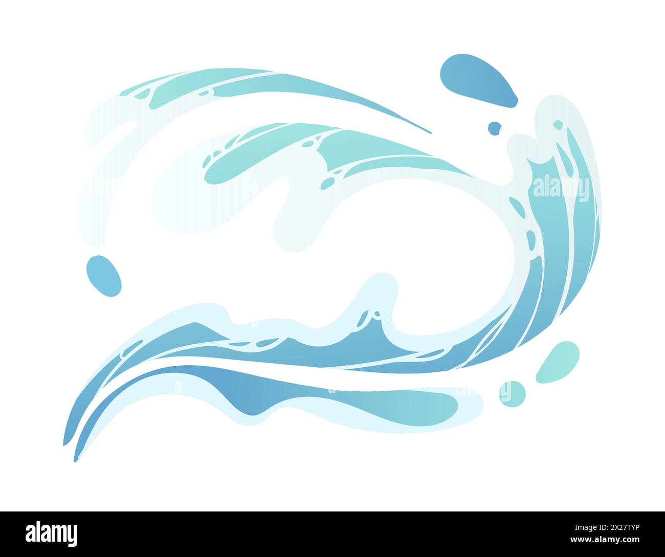 Blue water splash magical effect for games water flow vector ...