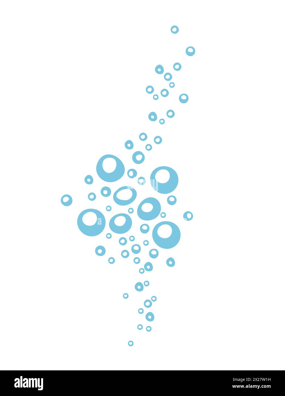 Water fizzing air bubbles stream vector illustration isolated on white ...