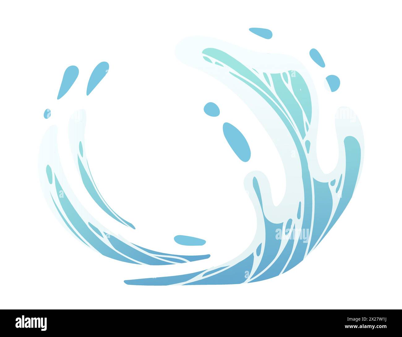 Blue water splash magical effect for games water flow vector ...