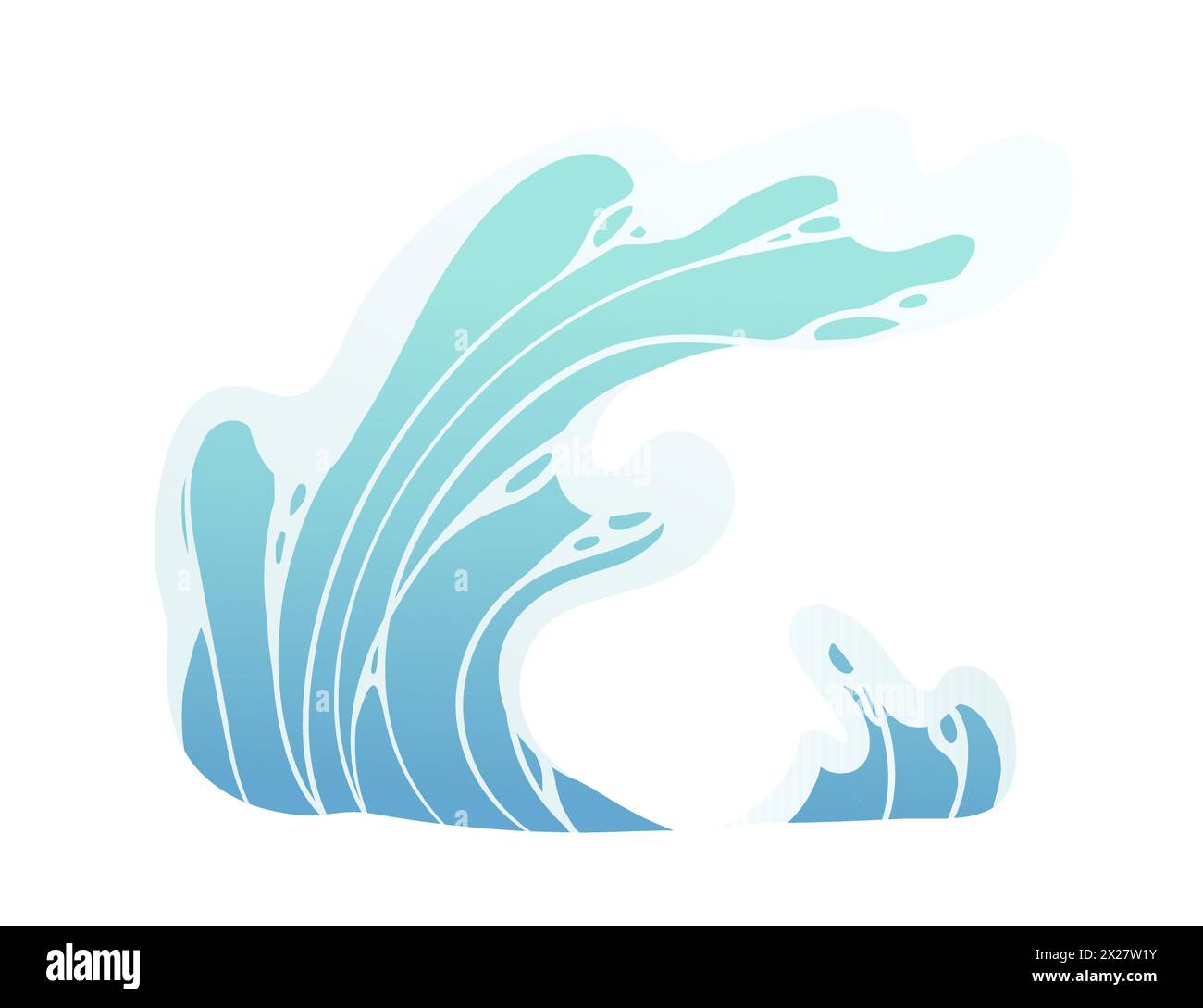 Blue water splash magical effect for games water flow vector ...