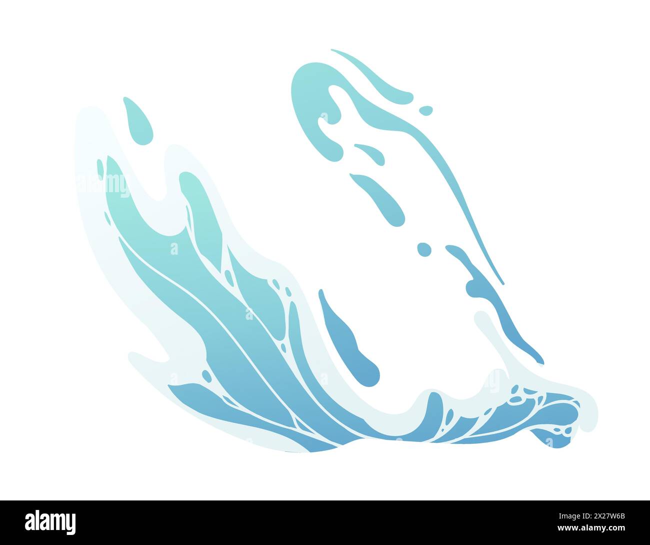 Blue water splash magical effect for games water flow vector ...