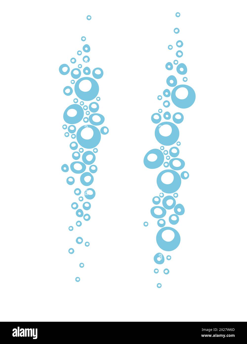 Water fizzing air bubbles stream vector illustration isolated on white ...