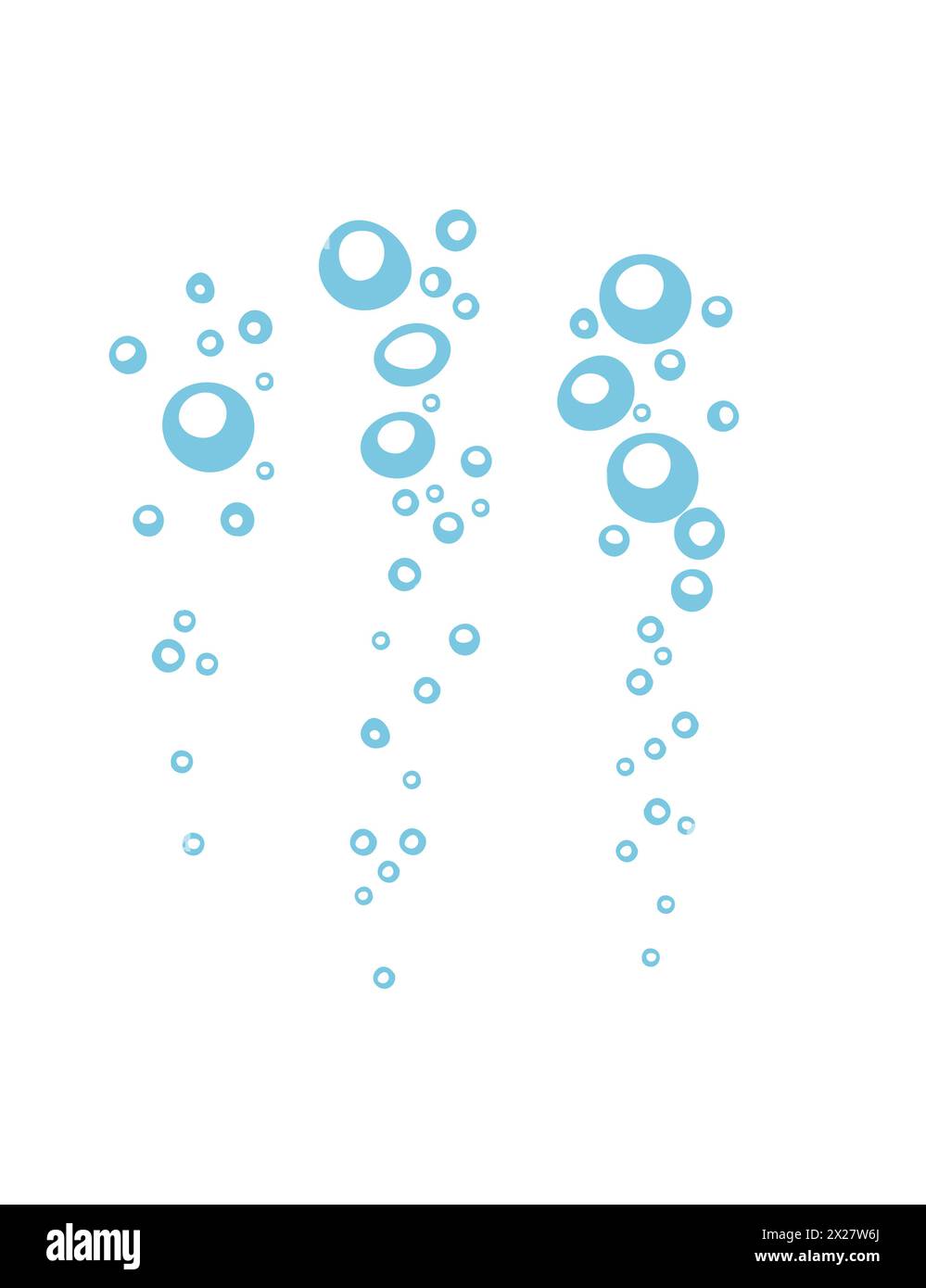 Water fizzing air bubbles stream vector illustration isolated on white ...