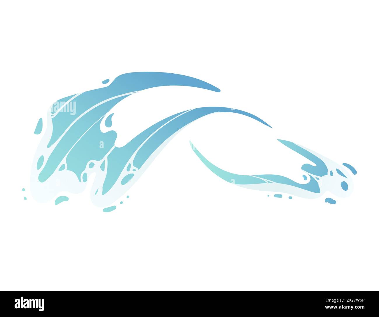 Blue water splash magical effect for games water flow vector ...