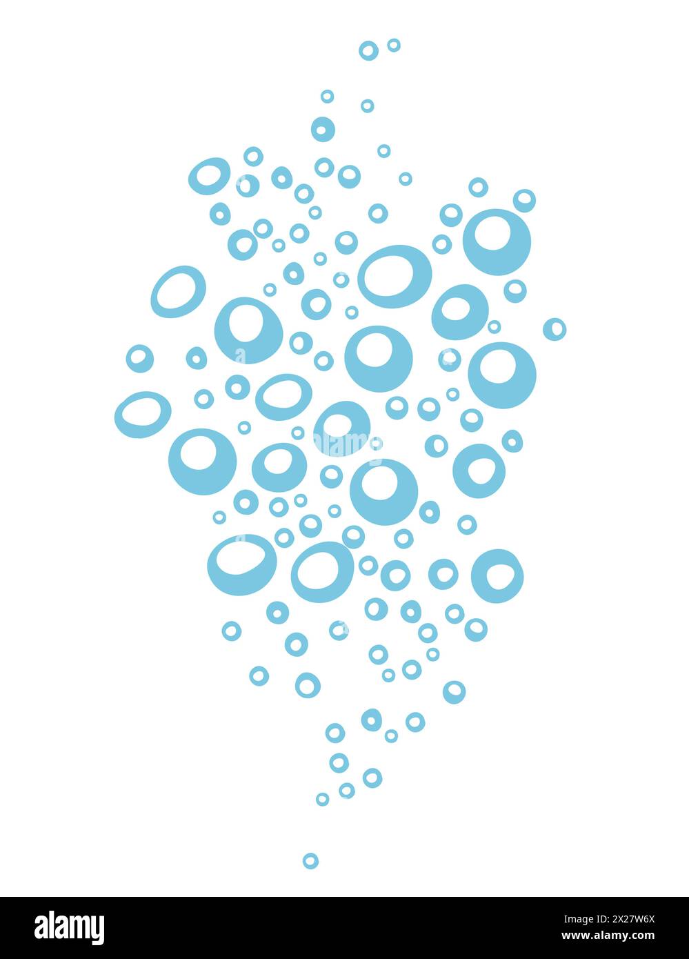 Water fizzing air bubbles stream vector illustration isolated on white background Stock Vector ...
