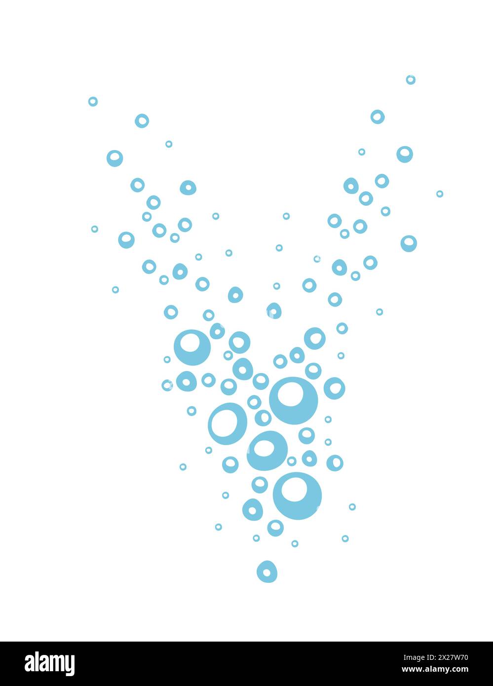 Water fizzing air bubbles stream vector illustration isolated on white ...