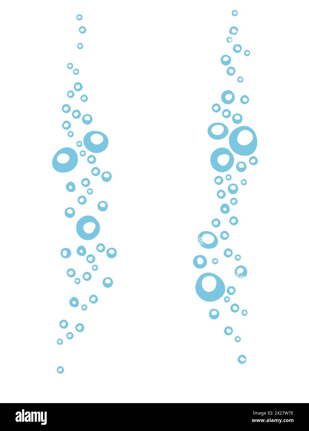 Water fizzing air bubbles stream vector illustration isolated on white ...