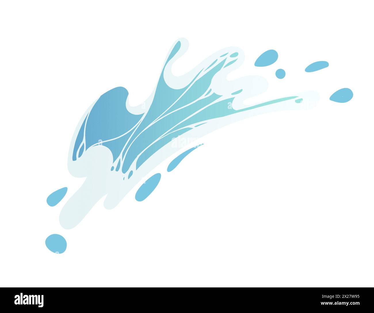 Blue water splash magical effect for games water flow vector ...