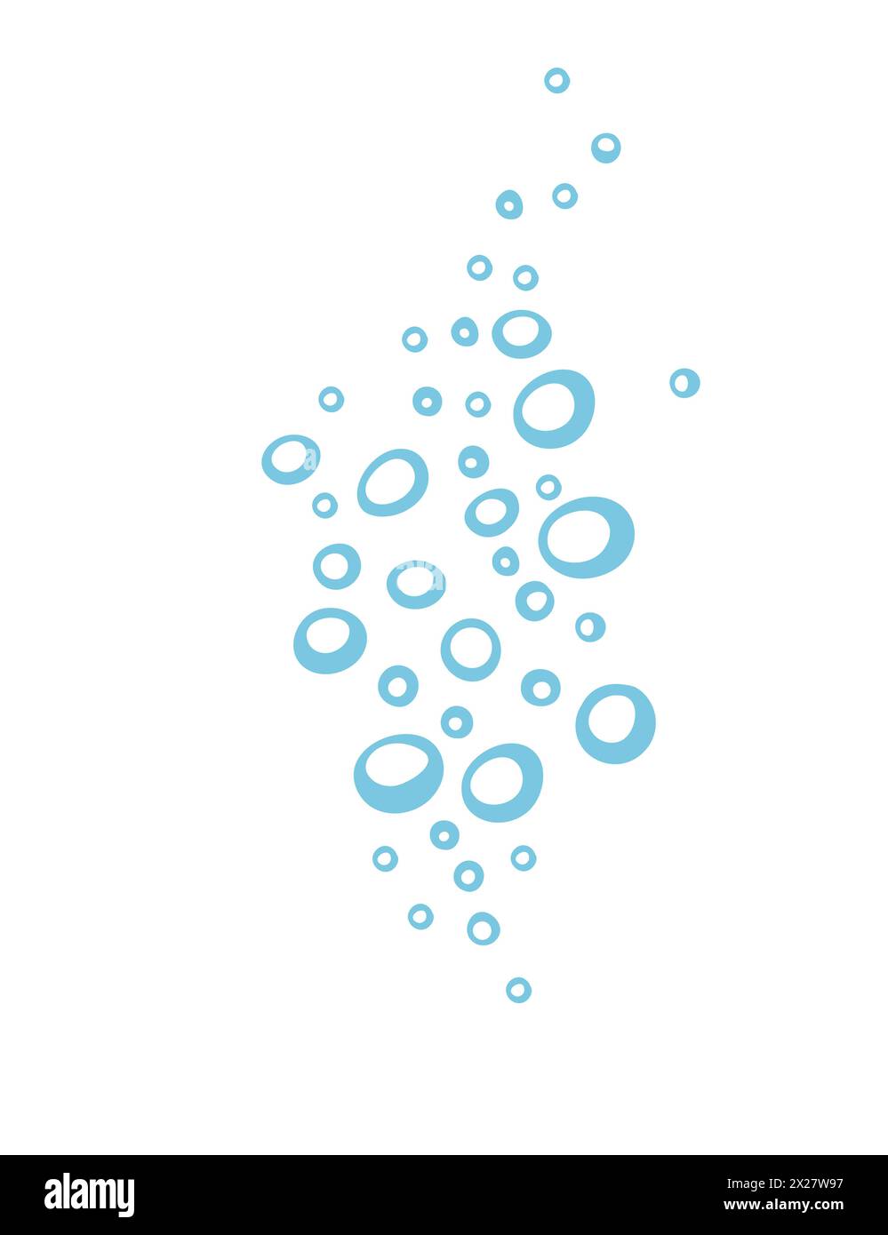 Water fizzing air bubbles stream vector illustration isolated on white ...