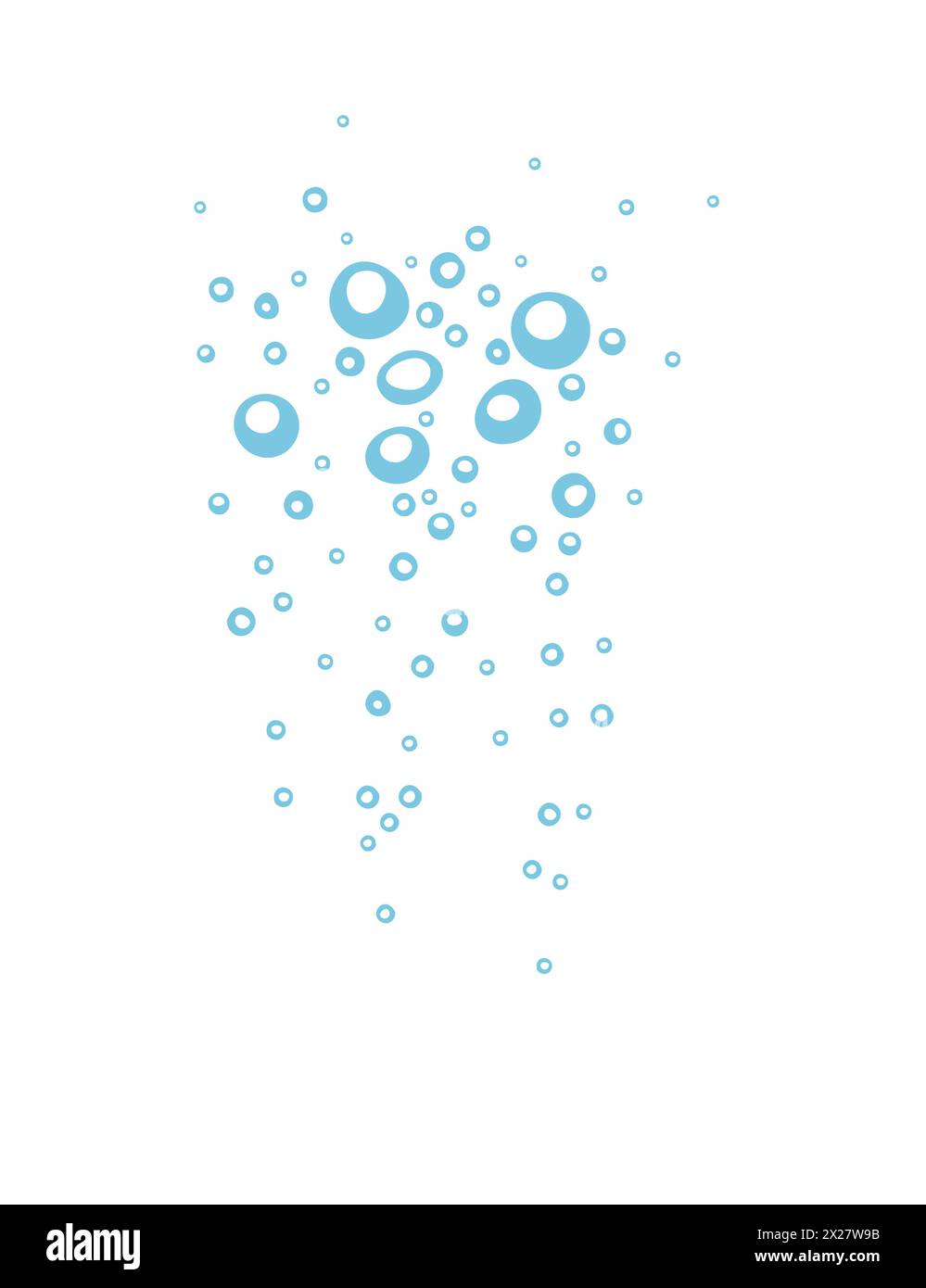 Water fizzing air bubbles stream vector illustration isolated on white background Stock Vector ...