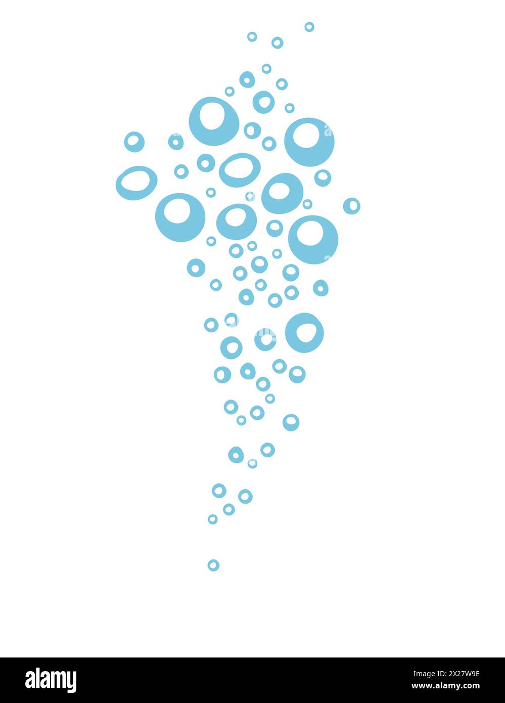 Water fizzing air bubbles stream vector illustration isolated on white ...