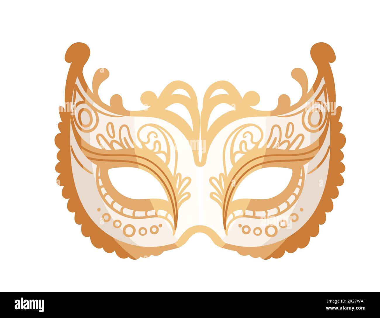 Colored carnival mask with decorative golden patterns vector ...