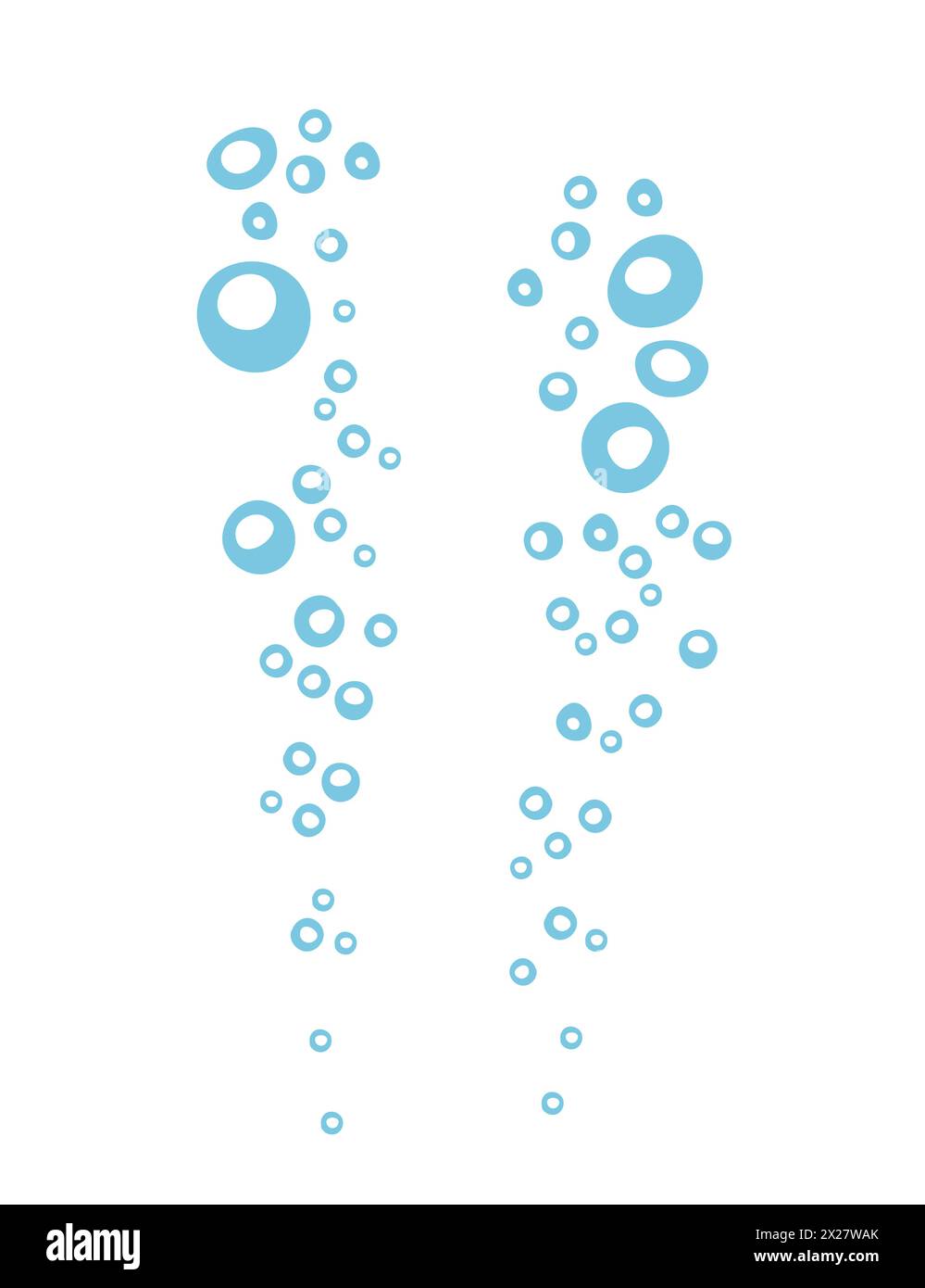 Water fizzing air bubbles stream vector illustration isolated on white ...