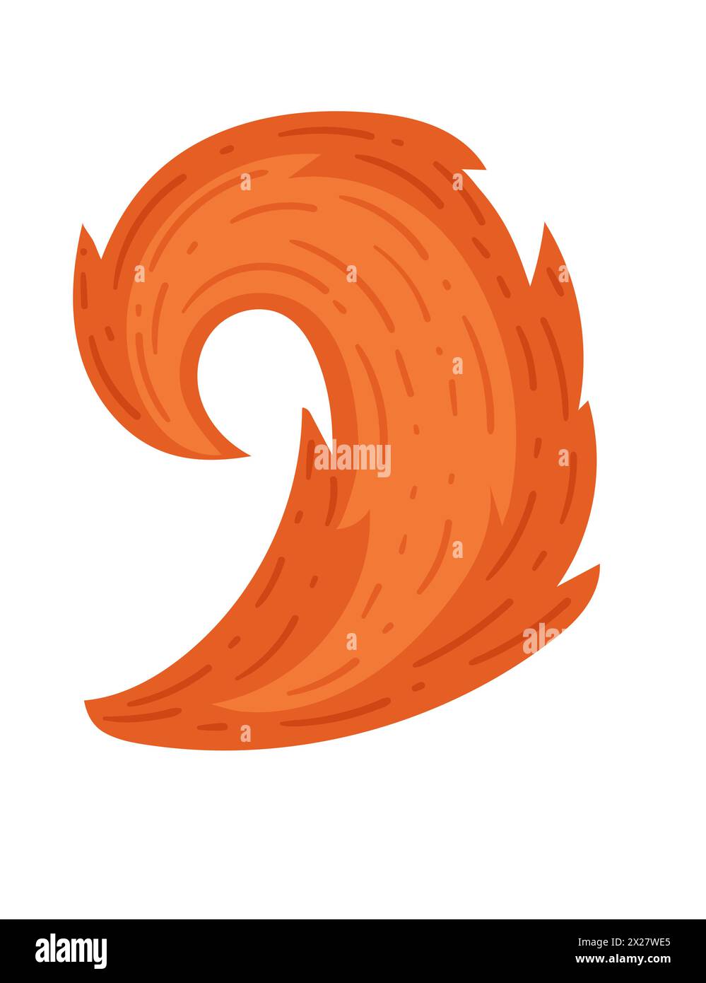Decorative red squirrel tail cartoon animal tail design vector ...