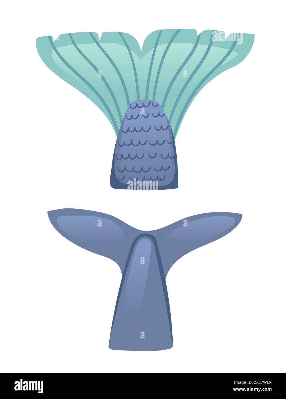 Decorative fish tail cartoon animal tail design vector illustration ...