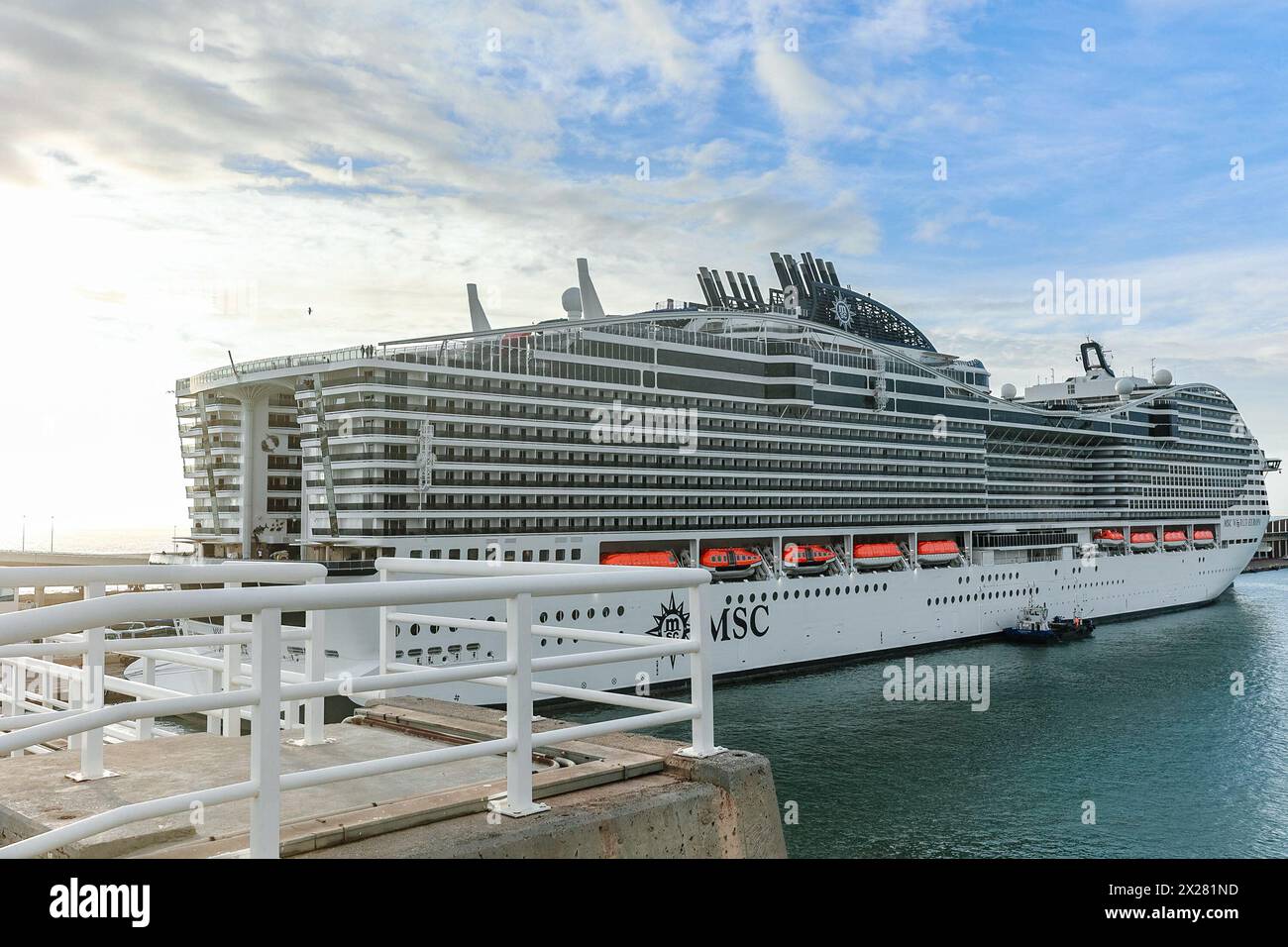 Barcelona, Spain - December 1, 2023: Beautiful view of MSC WORLD EUROPA ...