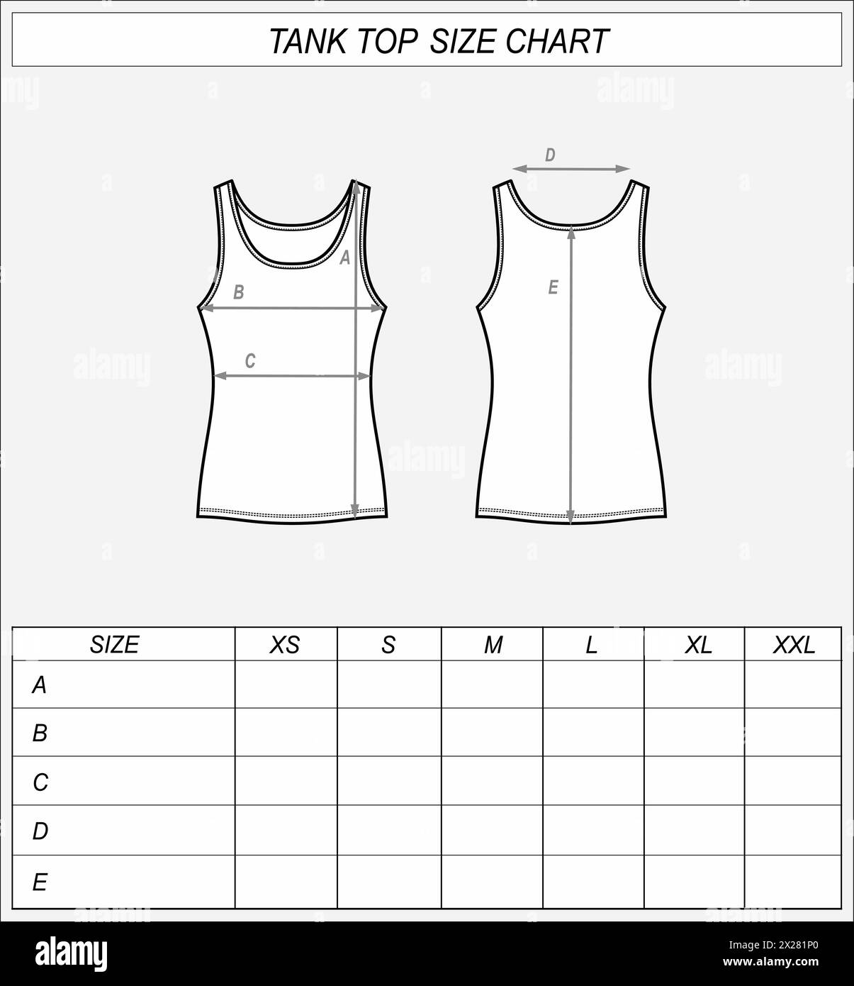 Size chart Stock Vector Images - Alamy