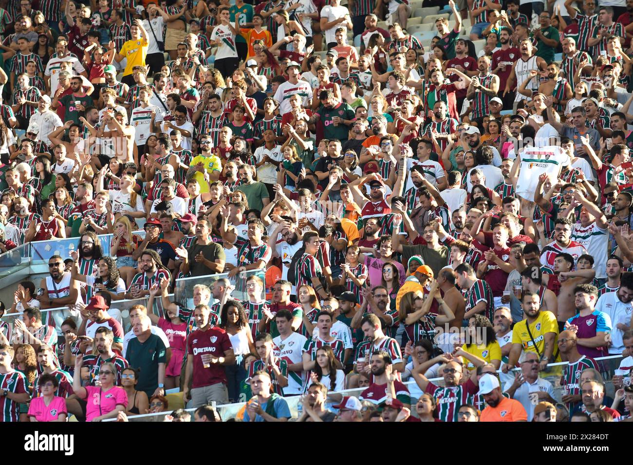 Rio, Brazil - April, 20 2024, fans in match between Fluminense x Vasco ...