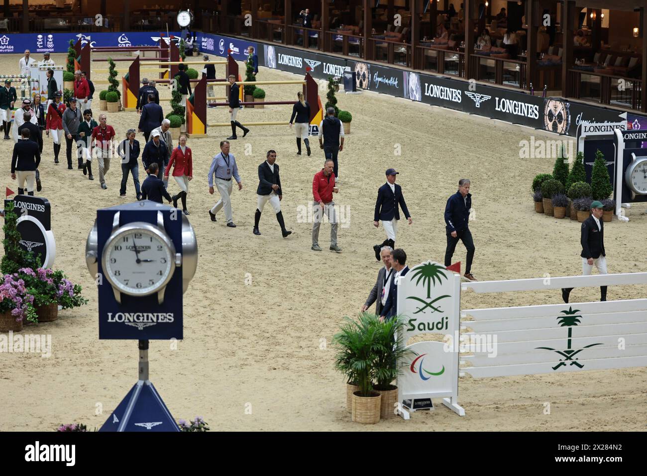 Riyadh, Saudi Arabia. 20th Apr, 2024. Riders doing the course walk ...