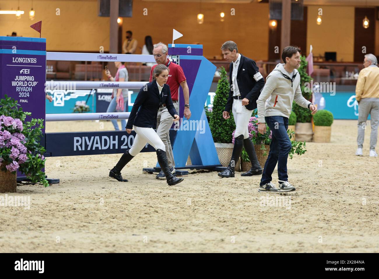 Riyadh, Saudi Arabia. 20th Apr, 2024. Riders doing the course walk ...