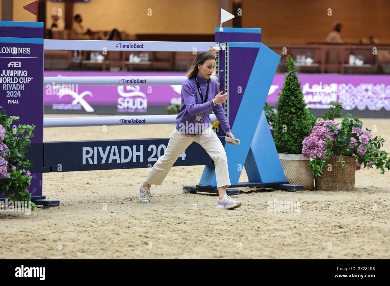 Riyadh, Saudi Arabia. 20th Apr, 2024. Riders doing the course walk ...