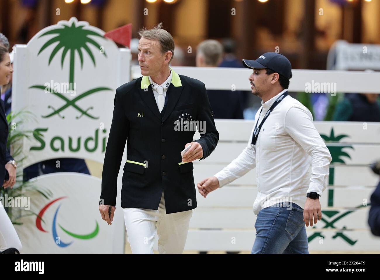 Riyadh, Saudi Arabia. 20th Apr, 2024. Riders doing the course walk ...