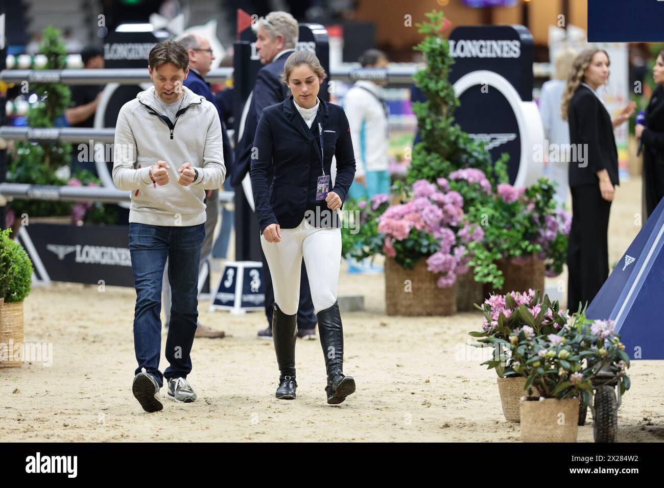 Riyadh, Saudi Arabia. 20th Apr, 2024. Riders doing the course walk ...