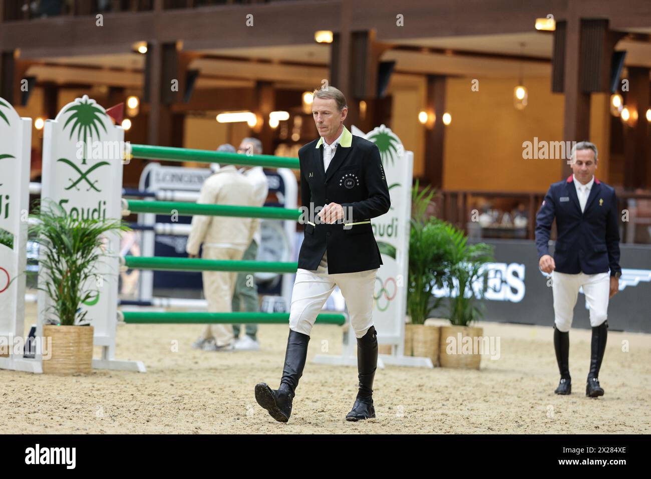 Riyadh, Saudi Arabia. 20th Apr, 2024. Riders doing the course walk ...