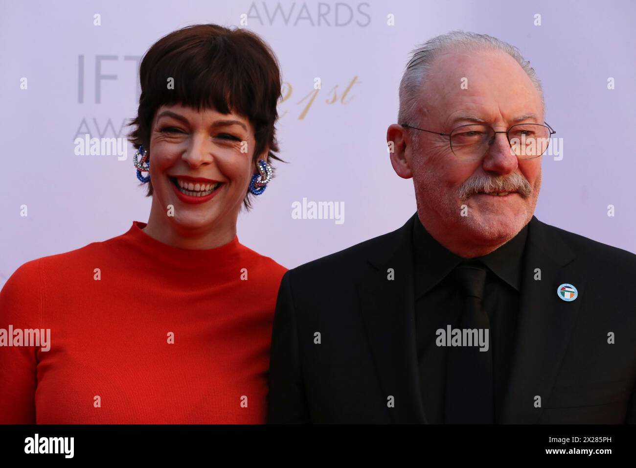 Dublin, Ireland. 20th April 2024. Pollyanna McIntosh and Liam ...