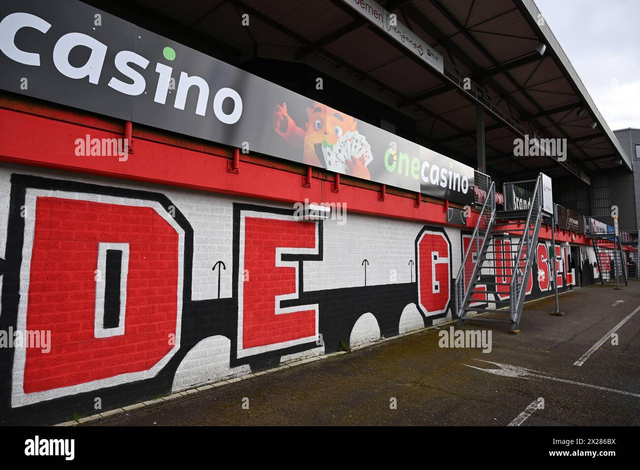 MAASTRICHT - graffiti wall in stadium De Geusselt during the Dutch ...