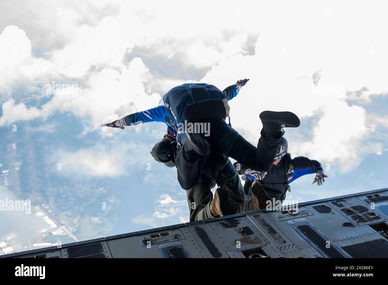A members of the U.S. Air Force Academy's aerial demonstration team ...