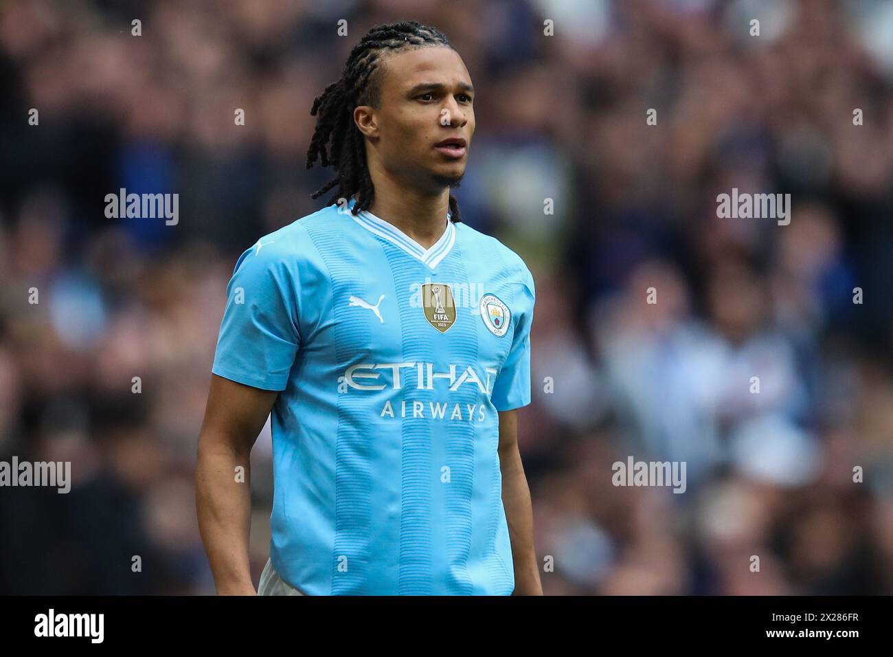 Nathan Aké of Manchester City during the Emirates FA Cup Semi-Final ...