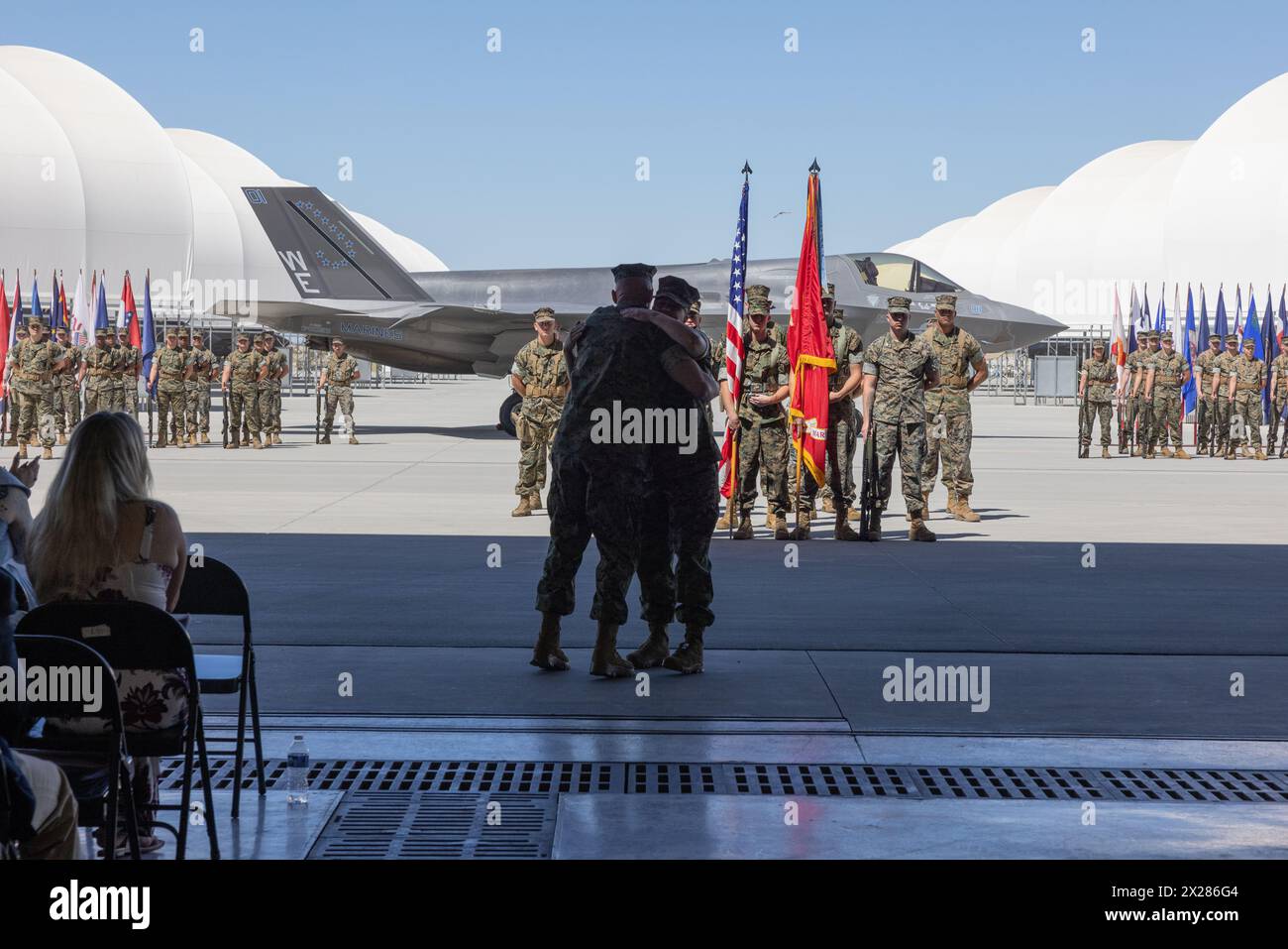 U.S. Marine Corps Sgt. Maj. Nicole L. Brooks, old sergeant major, gives ...