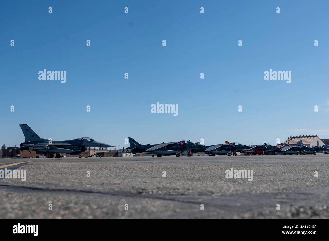 An F-16 Fighting Falcon assigned to the 36th Fighter Squadron out of ...