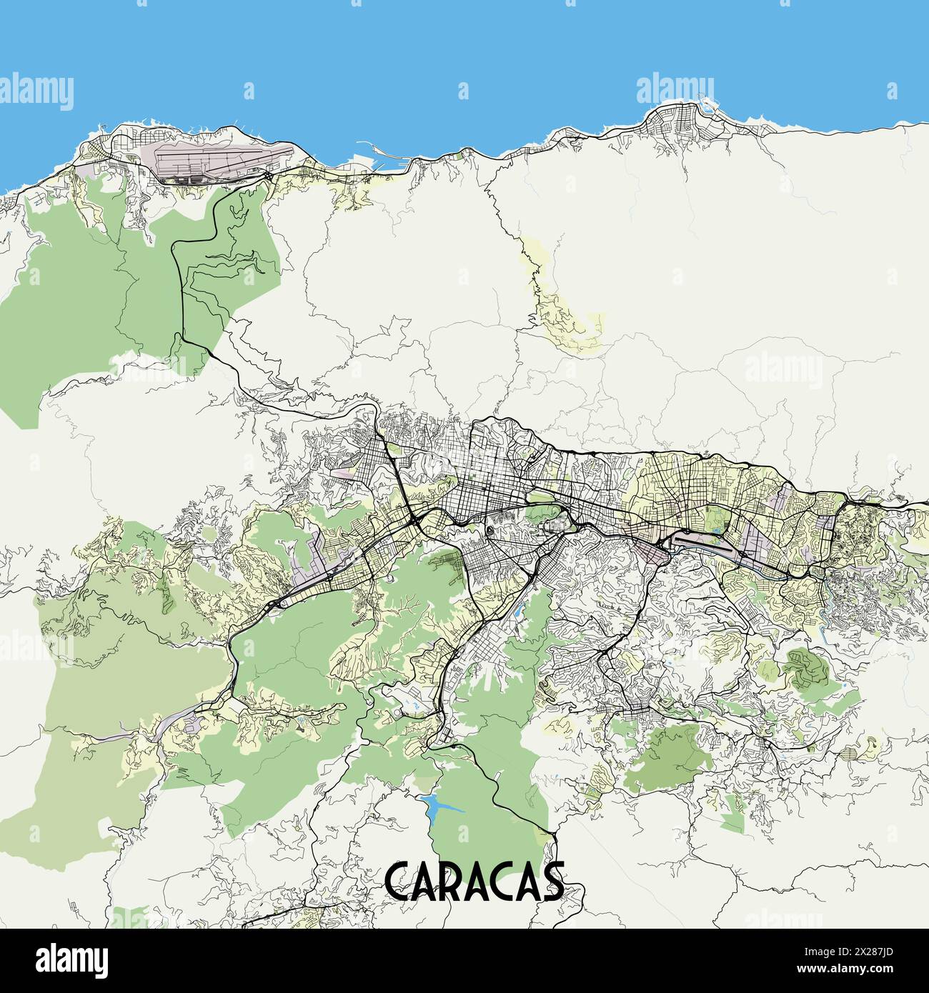 Vector city map of Caracas, Venezuela Stock Vector Image & Art - Alamy