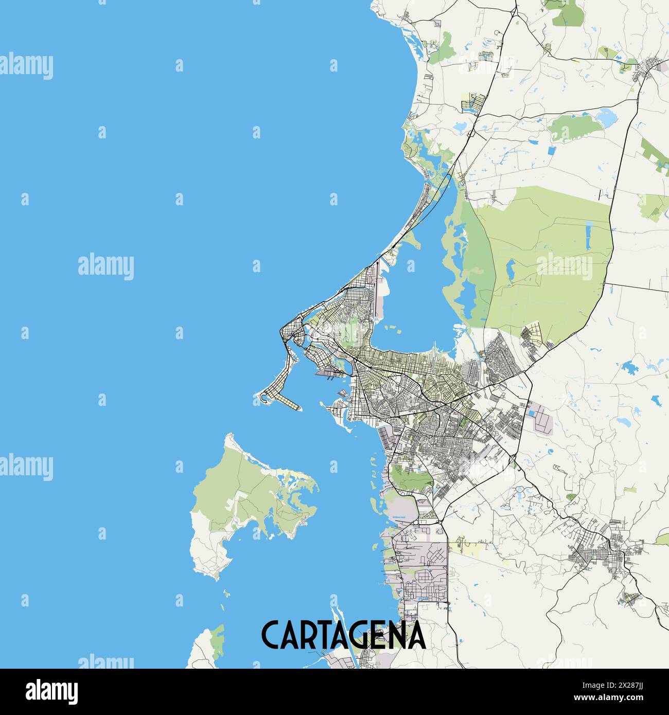 Map of cartagena Stock Vector Images - Alamy