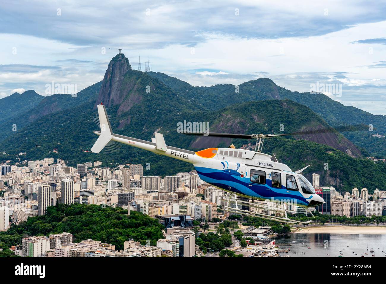 Tourists/Visitors Take A Helicopter Ride To See Christ The Redeemer ...