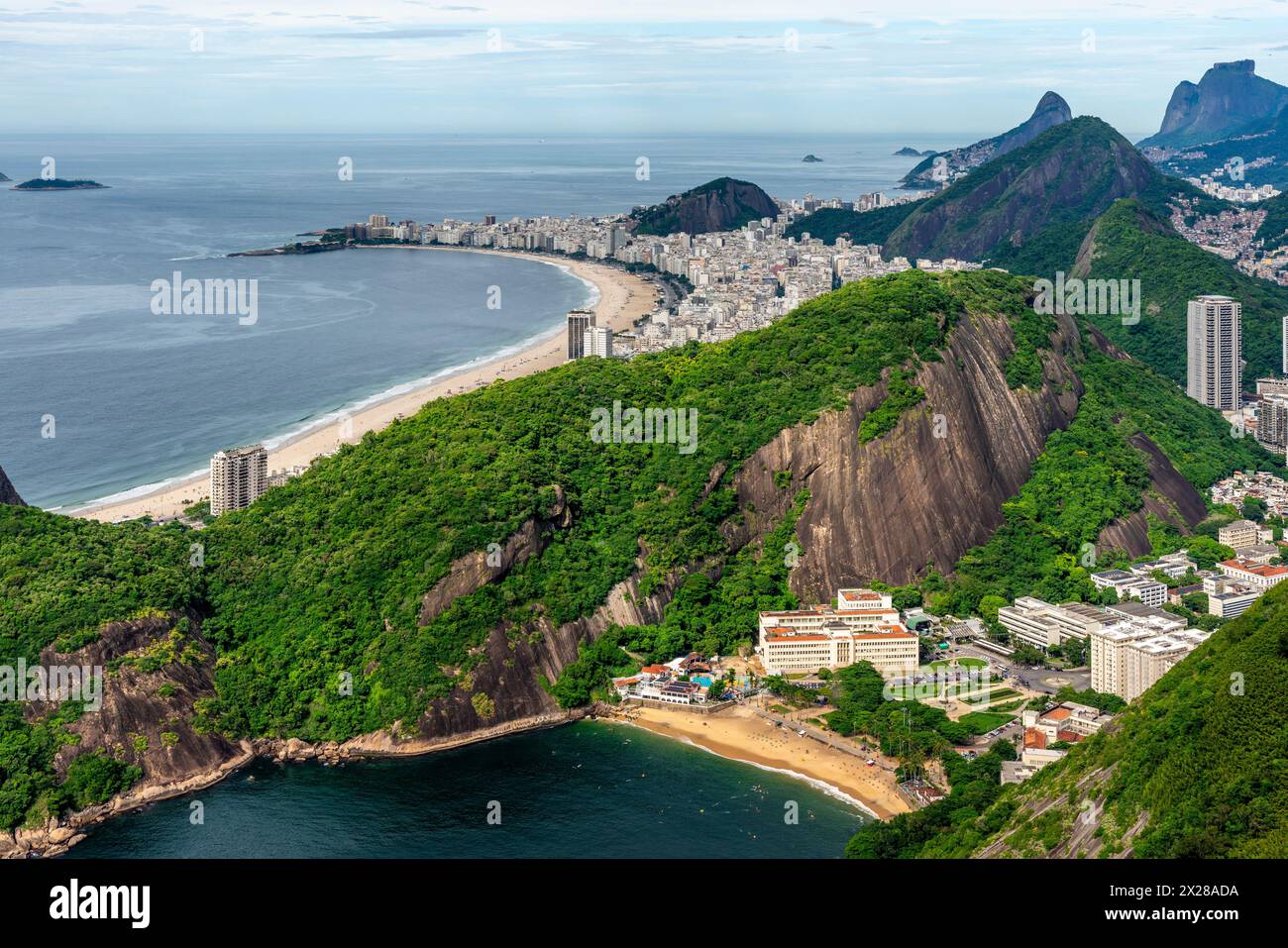 An Aerial View of Copacabana Beach and The City of Rio de Janeiro from ...