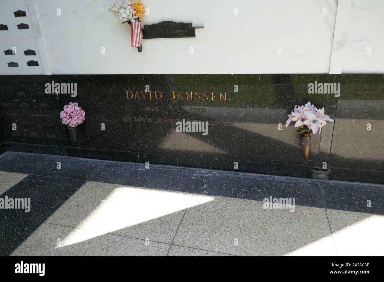 Culver City, California, USA 18th April 2024 Actor David Janssen Grave at Hillside Memorial Park ...