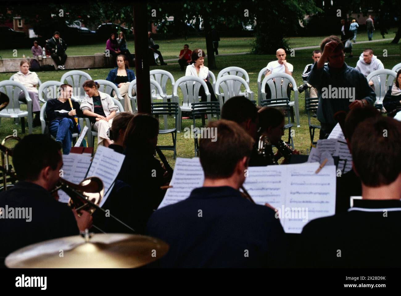 Brass band playing in bandstand hi-res stock photography and images - Alamy