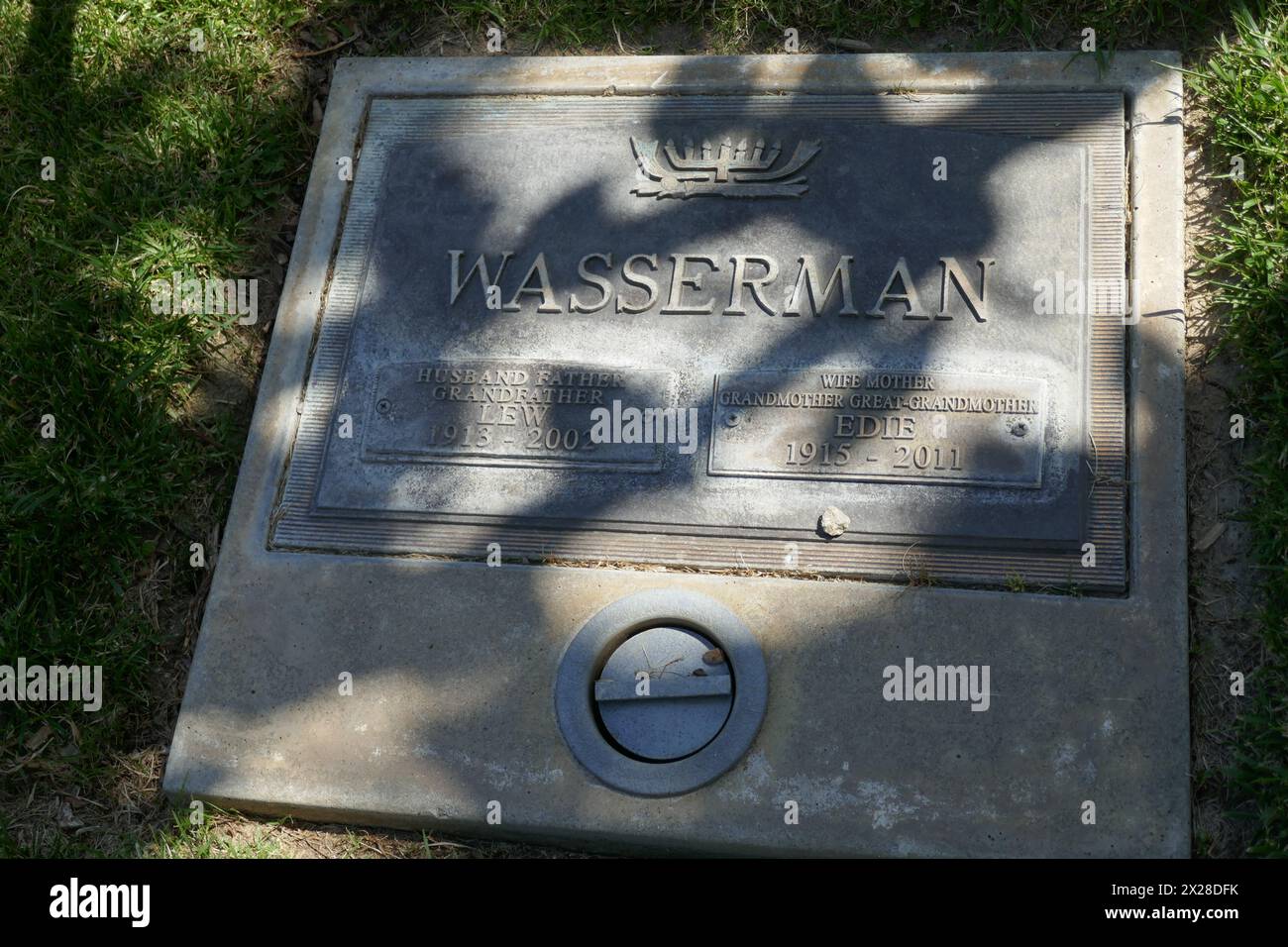Culver City, California, USA 18th April 2024 Lew Wasserman Grave in Canaan at Hillside Memorial ...