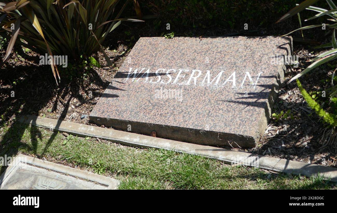 Culver City, California, USA 18th April 2024 Lew Wasserman Grave in Canaan at Hillside Memorial ...
