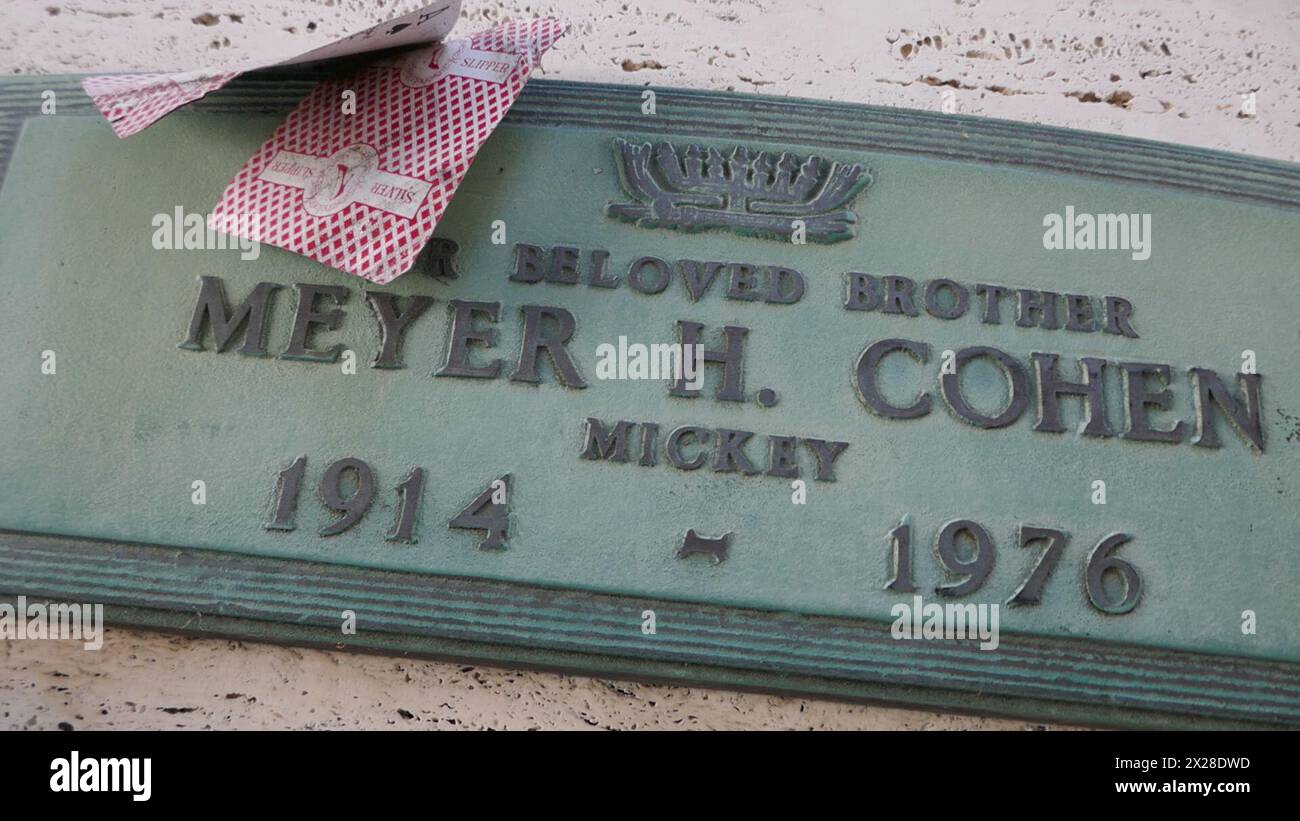 Culver City, California, USA 18th April 2024 Meyer Cohen Grave at Hillside Memorial Park on ...